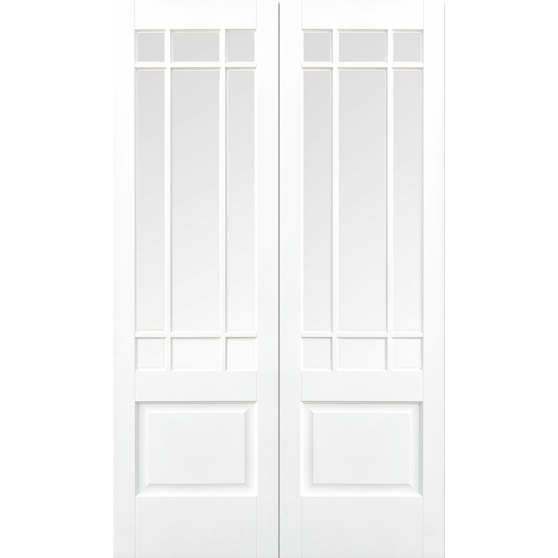 Pairs Downham Clear Glass Prime Door – Interior Doors